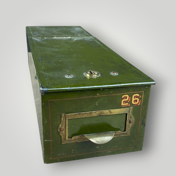 Louis F. Dow Co. | Accents | Safety Deposit Box Army Green Baked Enamel ...